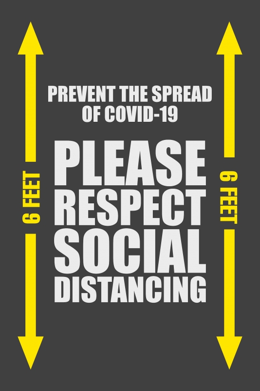 Please Respect Social Distancing Floor Mat 194RD | NoTrax